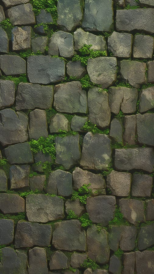 Ancient Charm Moss Covered Stone Wall, a Timeless and Rustic Texture ...