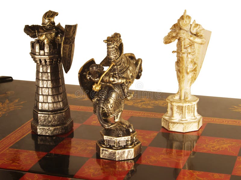 Colorful Chess Pieces on Wood Board Stock Photo - Image of chess, black ...