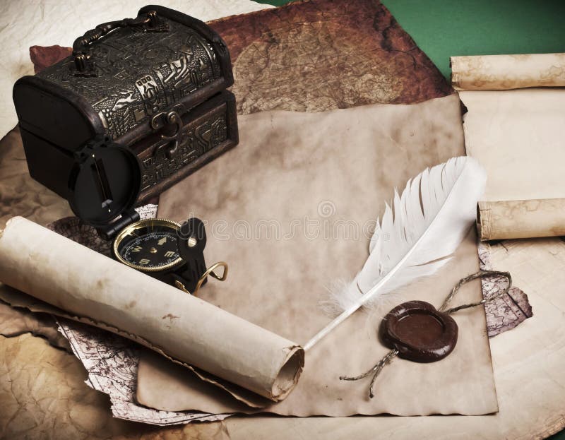 Old Paper with Feather and Ink Stock Image - Image of vintage ...