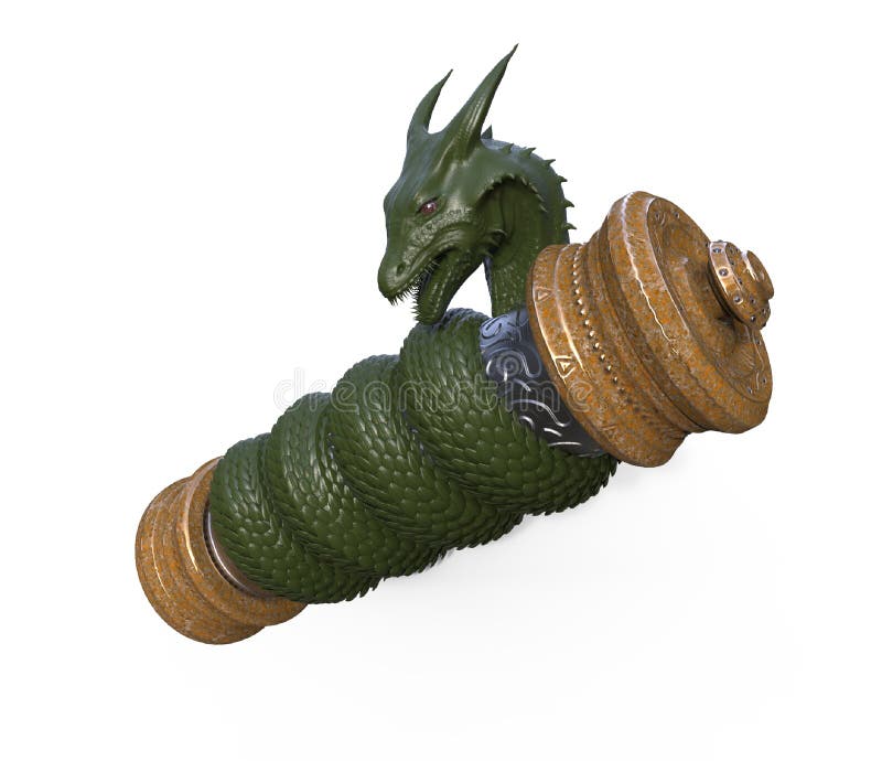 Dragon and Scroll of Old Parchment Stock Illustration - Illustration of ...