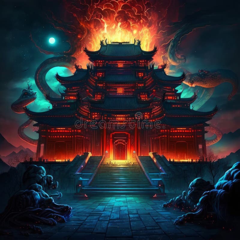 Ancient China Open Field View of a Crazy and Evil Generative AI Stock ...