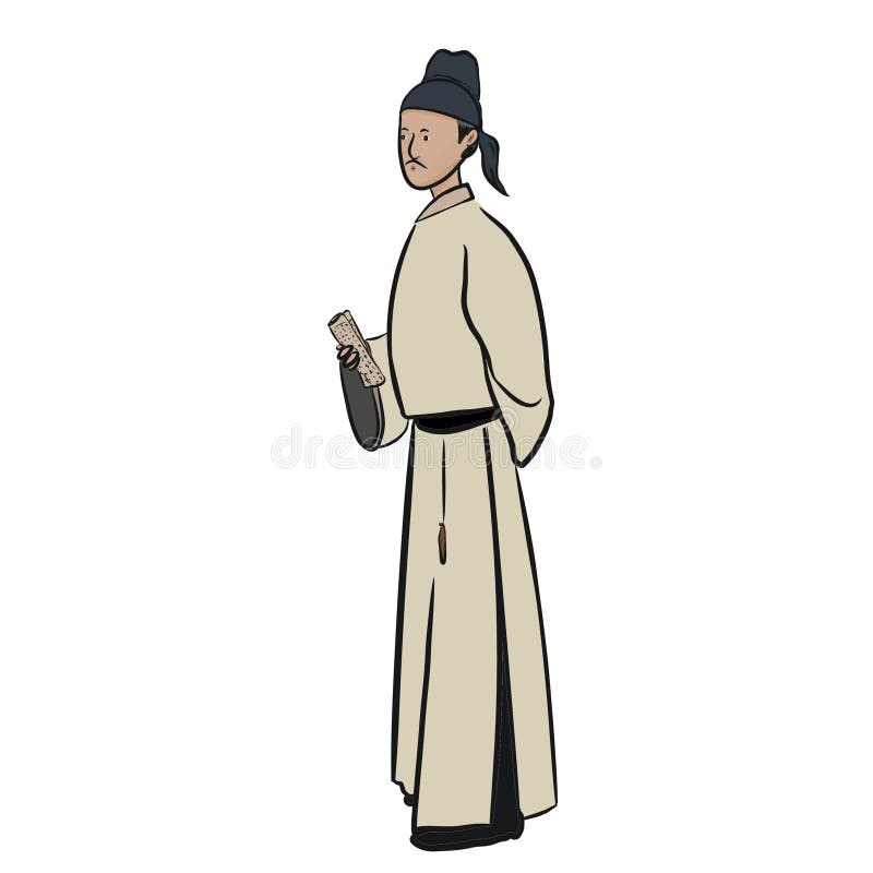 Ancient China Scholar Reading Book Stock Illustration - Illustration of ...