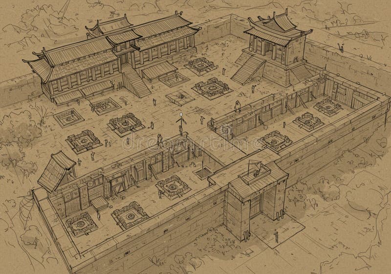 Ancient Chinese Architectural Complex with Traditional Elements ...
