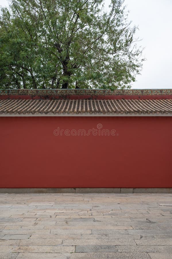 Ancient Chinese Architecture, Red Fence Stock Photo - Image of oriental ...