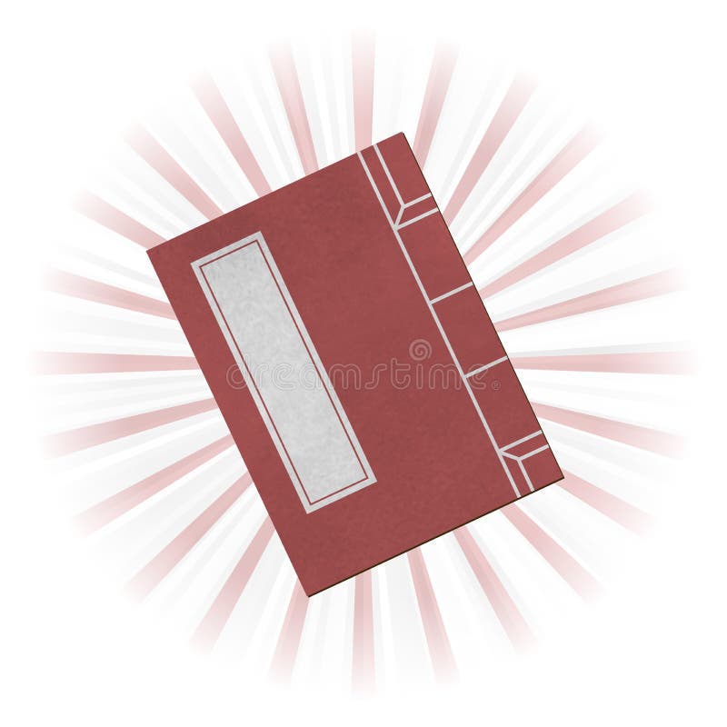 An Ancient Chinese Book, the Red Paper Cover, Parchment Stock Vector ...
