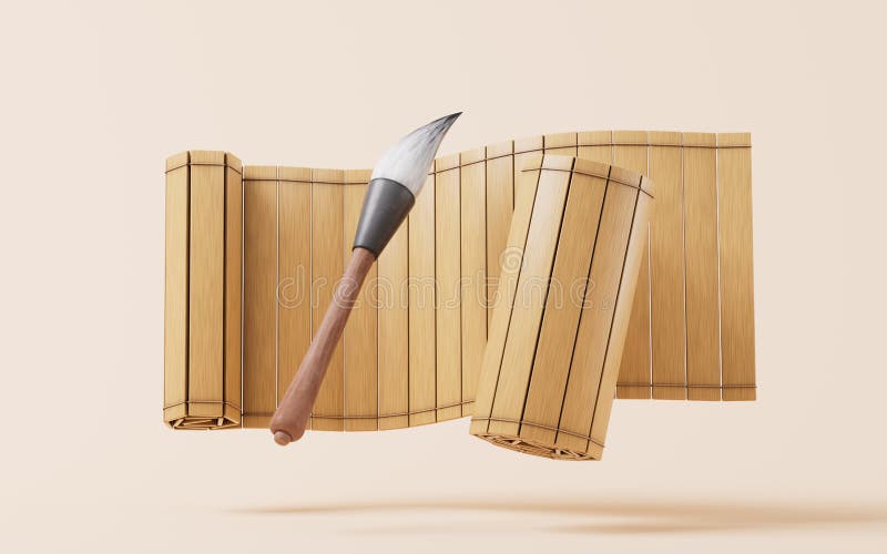 Ancient Chinese Brush, 3d Rendering Stock Illustration - Illustration ...