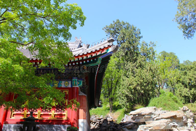 Ancient Chinese Building with Corner in the Sky Stock Photo - Image of ...
