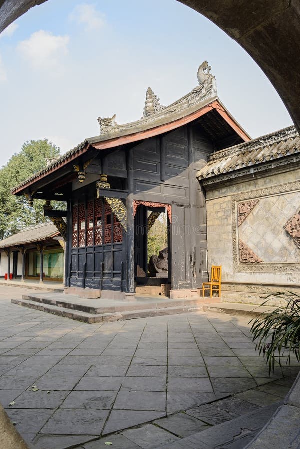 Ancient Chinese Building in Sunny Spring Stock Image - Image of aged ...