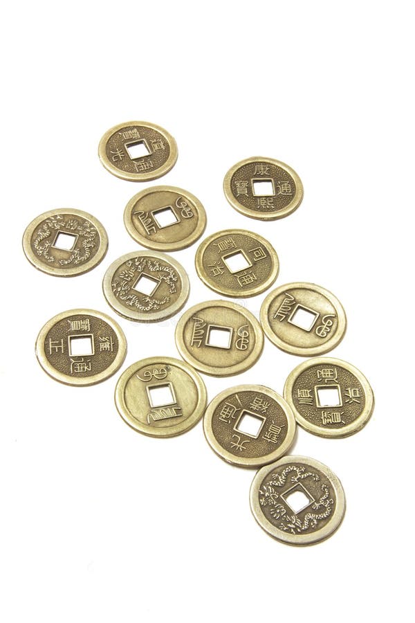 Chinese Coins on string stock photo. Image of lucky, characters - 12572