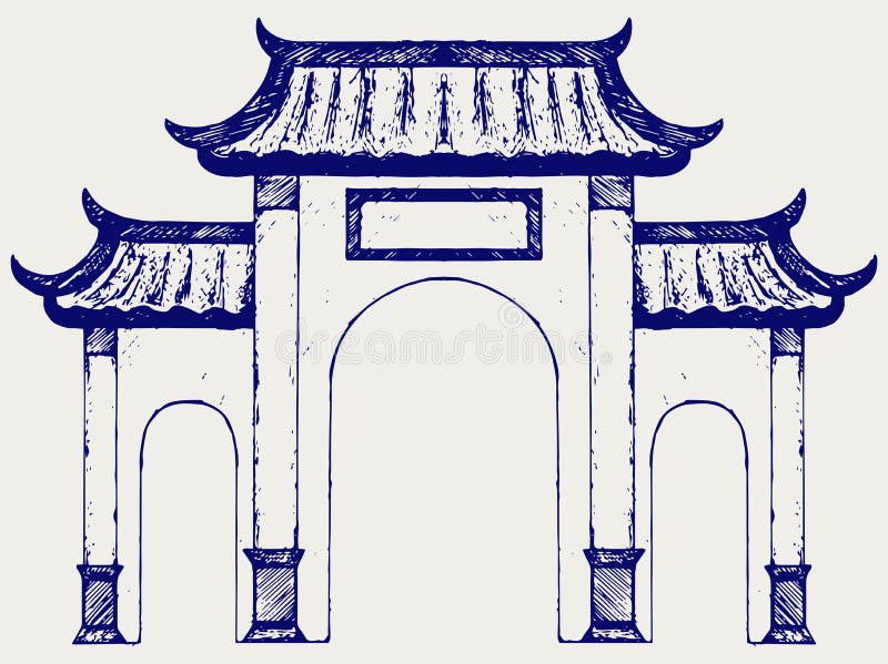 Chinese Gate stock vector. Illustration of object, landmark - 27907277
