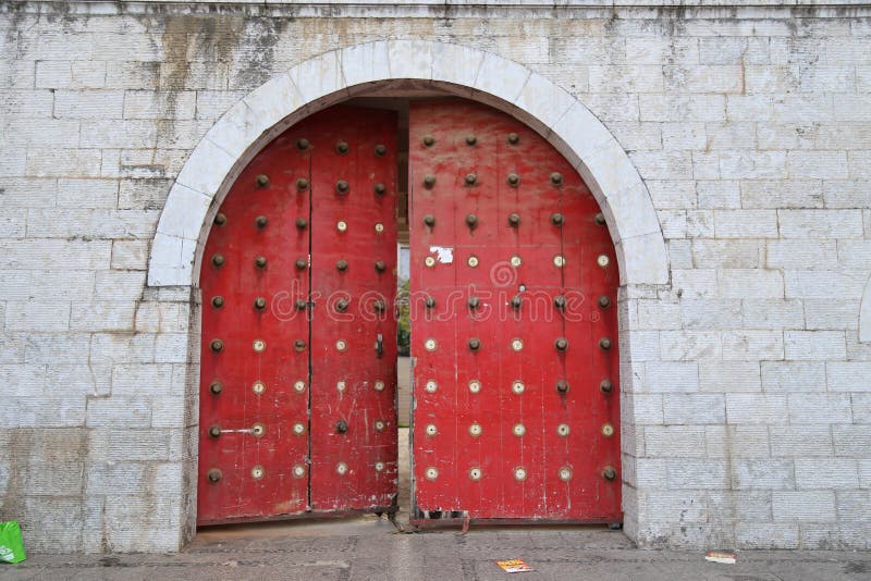 Ancient Chinese Gate stock photo. Image of guandu, wall - 60206742
