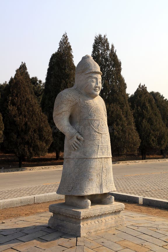 Ancient Chinese General Stone Carving Stock Photo - Image of crafts ...