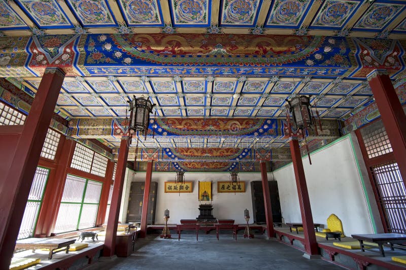 Ancient chinese livingroom editorial stock photo. Image of building ...