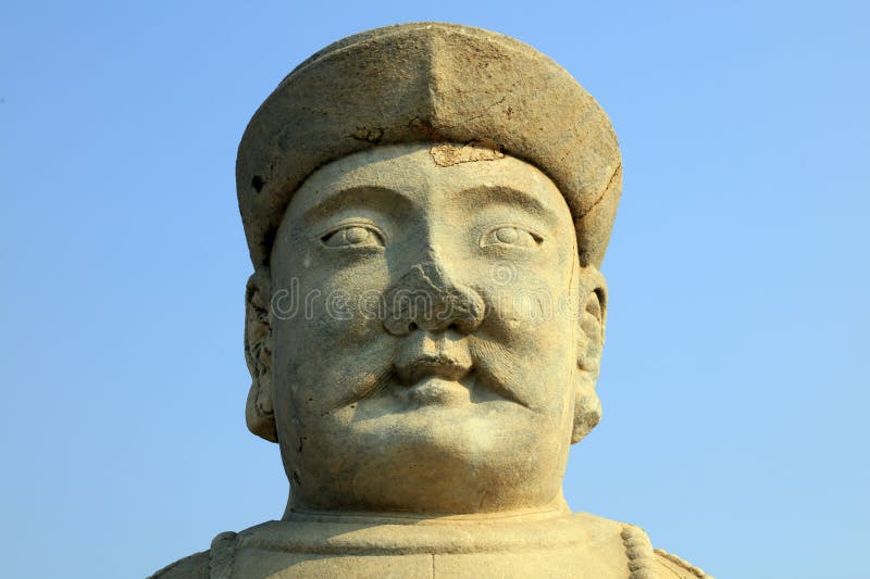 Ancient Chinese Officials Head Portrait Stone Statues Stock Image ...