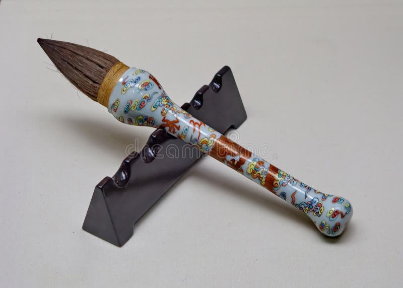 A Ancient Chinese Paintbrush Stock Image - Image of artist, chinese ...