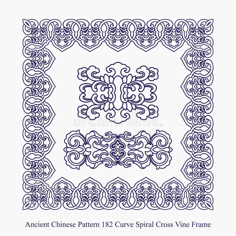 Ancient Chinese Pattern of Curve Spiral Cross Vine Frame Stock Vector ...