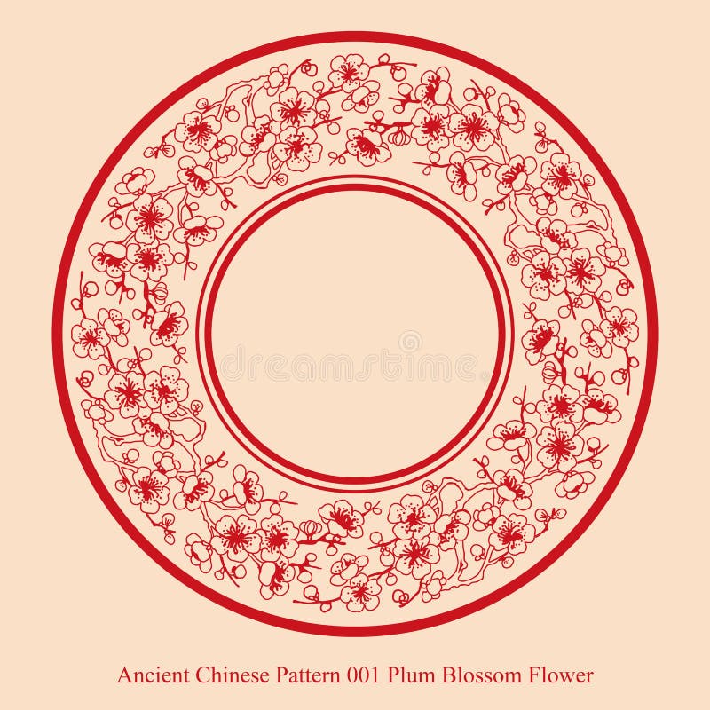 Ancient Chinese Pattern_001 Plum Blossom Flower Stock Vector ...