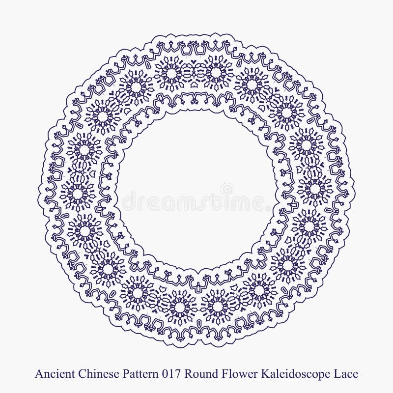 Ancient Chinese Pattern of Round Flower Kaleidoscope Lace Stock Vector ...