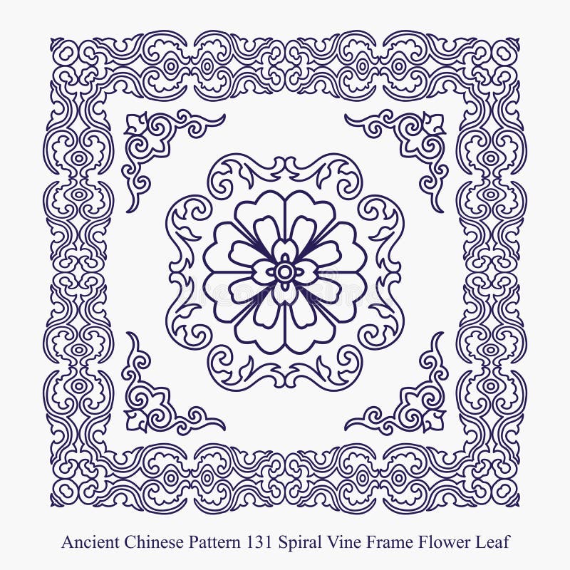 Ancient Chinese Pattern of Spiral Vine Frame Flower Leaf Stock Vector ...