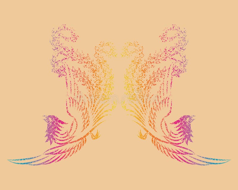 The Ancient Chinese Phoenix Pattern Stock Vector - Illustration of east ...