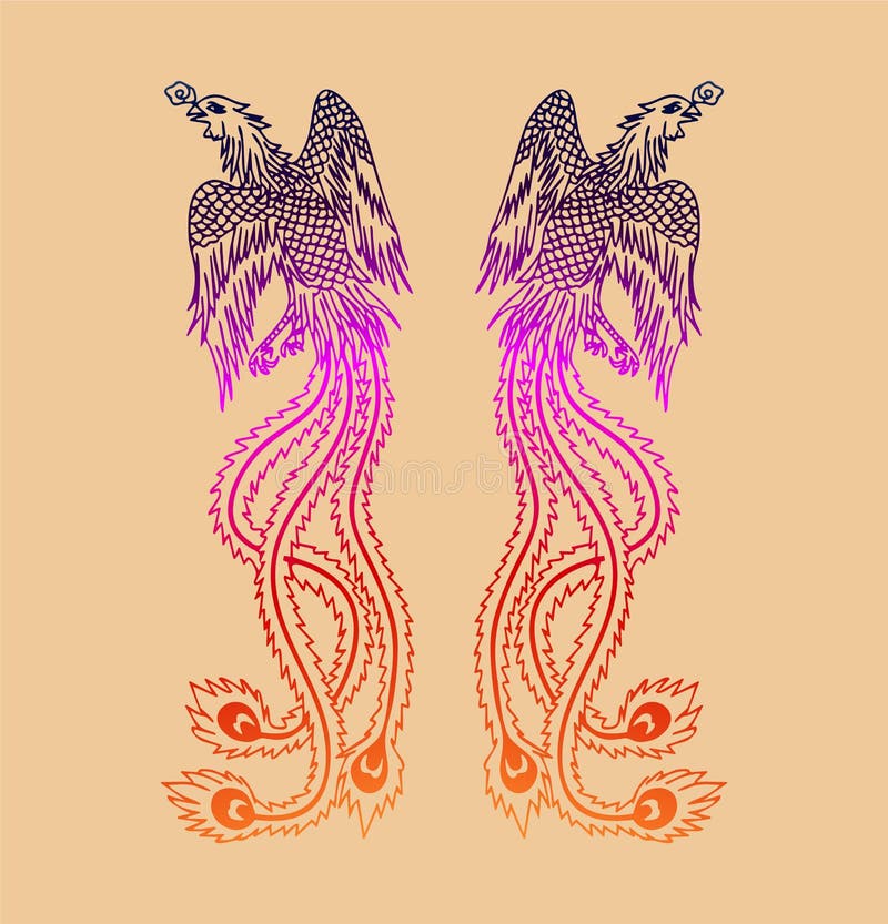 The Ancient Chinese Phoenix Pattern Stock Vector - Illustration of ...