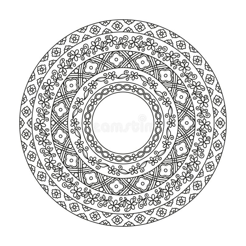 Ancient Chinese Round Pattern. Detailed Decorative Motifs Stock Vector ...