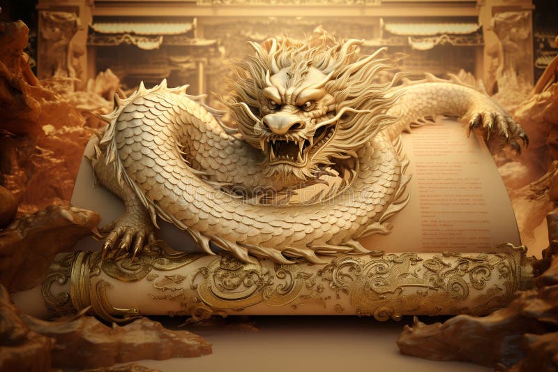 Ancient Chinese Scrolls Featuring Revered and Myth Stock Photo - Image ...