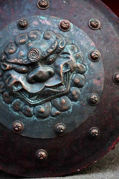 Ancient Chinese Shield stock image. Image of copper, chinese - 8326695
