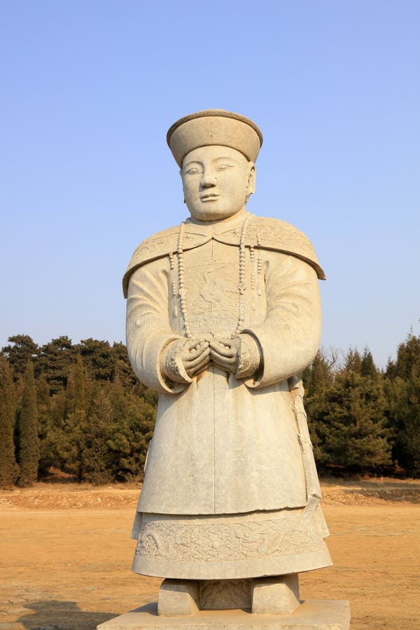 Ancient Chinese Stone Statues of Civil Servants Stock Image - Image of ...