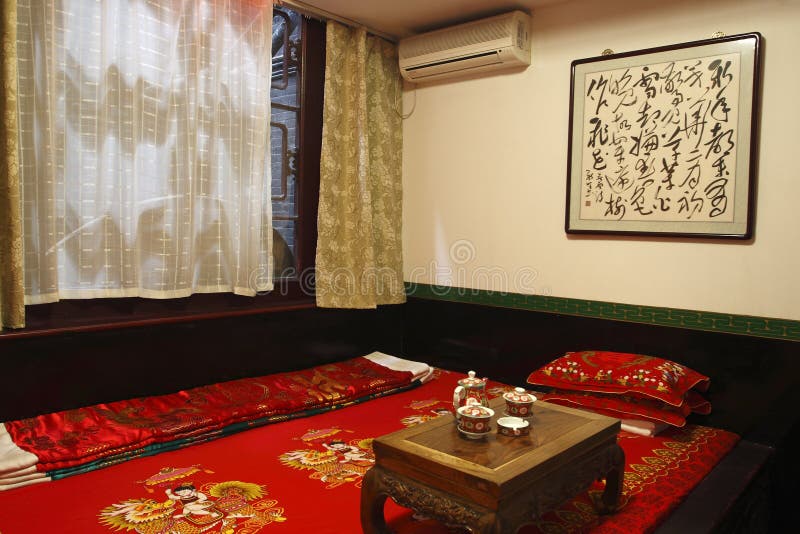 Ancient Chinese-style Bedroom Stock Photo - Image of quilt, china: 5143564