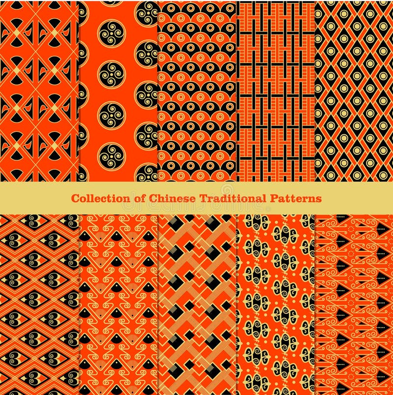 Ancient Chinese Style Seamless Pattern Collection. Traditional Chinese ...