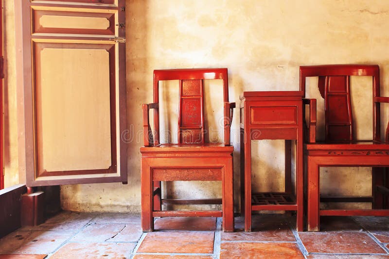 Ancient Chinese Table and Chairs Stock Image - Image of characteristic ...