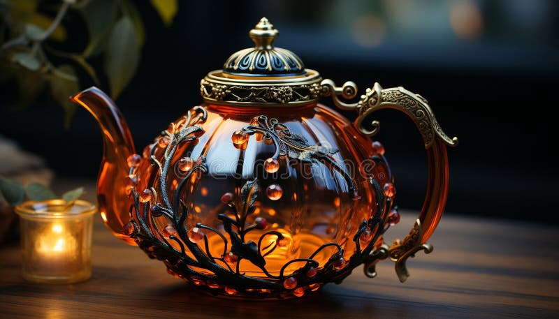 An Ancient Chinese Tea Ceremony, Ornate Pottery, and Elegant Lanterns ...