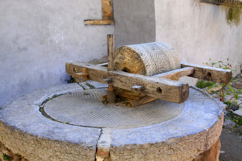 Ancient Chinese Tools Used for Grinding Wheat Stock Photo - Image of ...