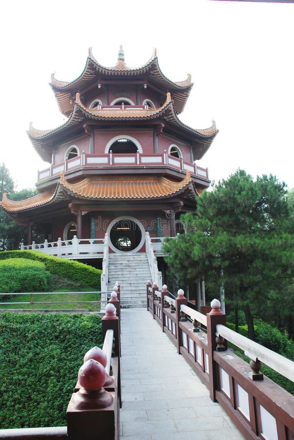 An ancient Chinese tower stock image. Image of bridge - 5361829