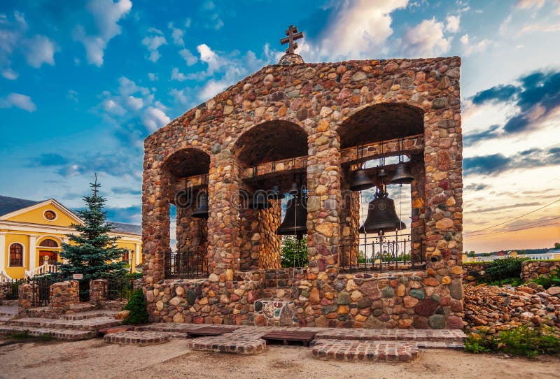 Ancient church bells stock image. Image of design, blue - 56378407