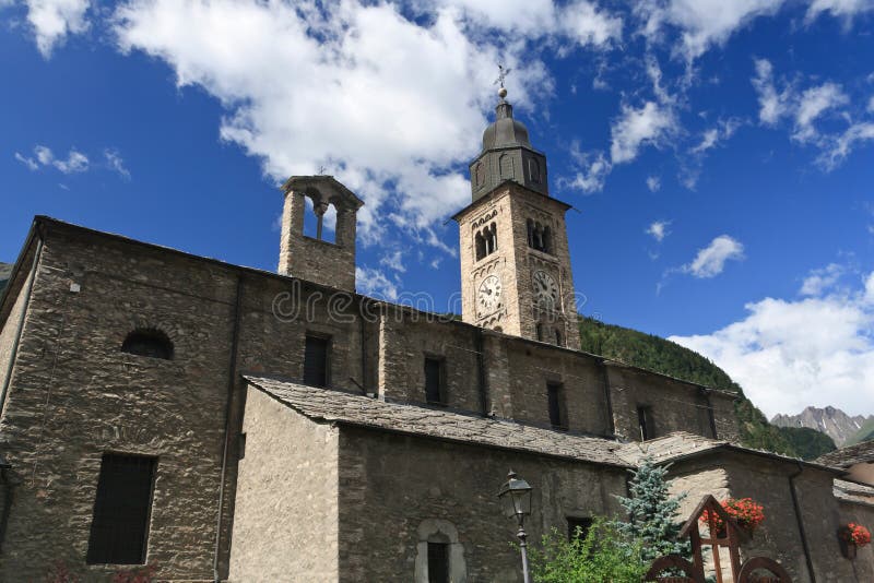 Ancient Church in Morgex, Italy Stock Image - Image of traditional ...