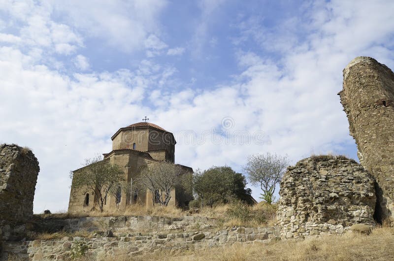 Jvari stock photo. Image of caucasus, church, georgian - 180841360
