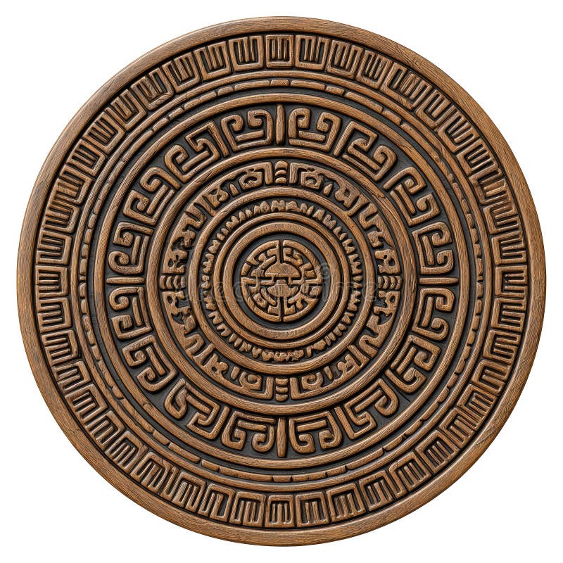 Ancient Circular Artifact with Intricate Patterns and Designs ...