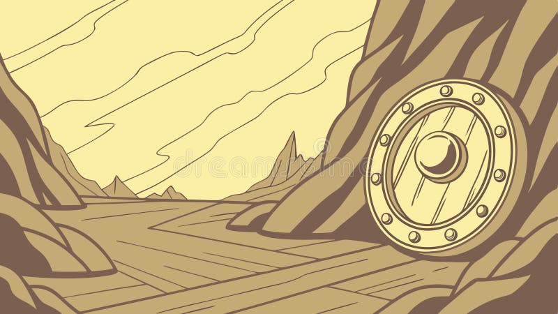 Ancient Circular Artifact in a Mysterious Cave, Vector Design ...