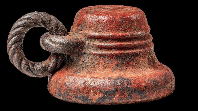 Ancient Circular Bell with Vibrant Orange Rust on Transparent ...