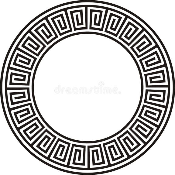 Ancient Circular Design in Black and White Stock Illustration ...