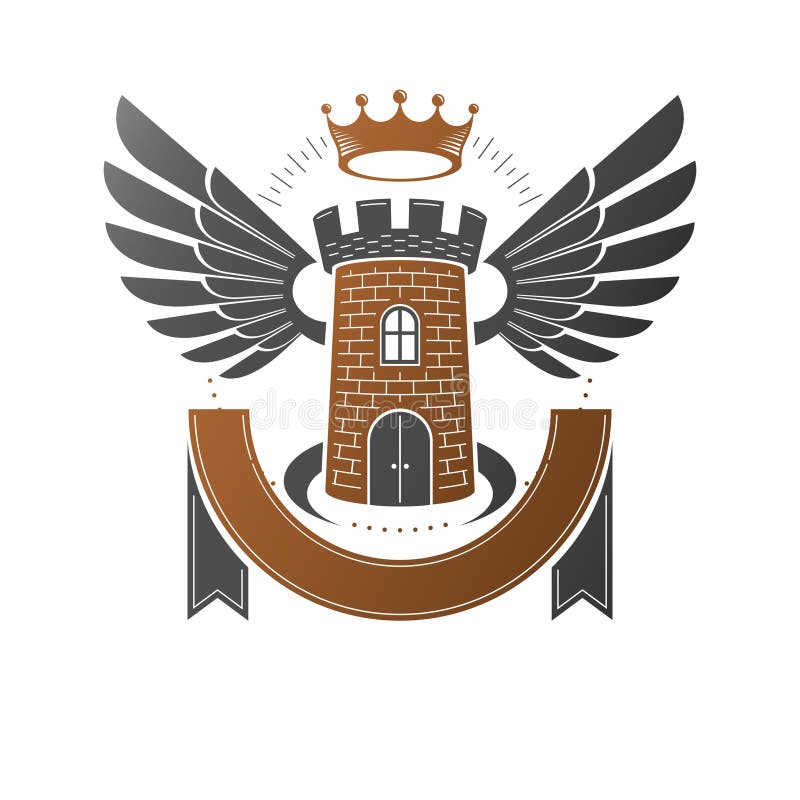 Ancient Citadel Emblem. Heraldic Vector Design Element Stock Vector ...