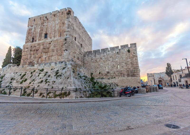 Ancient Citadel Inside Old City, Jerusalem Stock Image - Image of ...