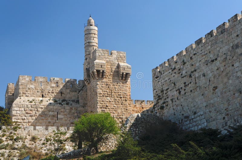 Ancient Citadel and Tower of David in Jerusalem Stock Image - Image of ...