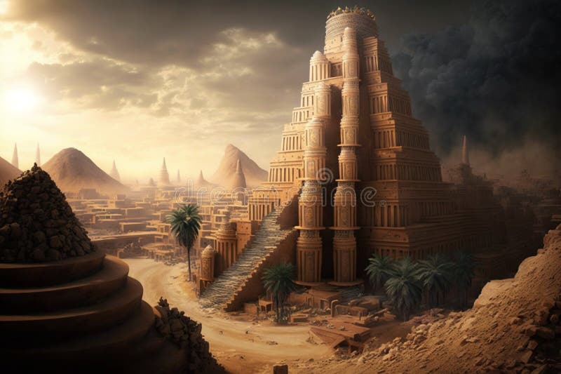 Ancient City of Babylon with the Tower of Babel, Bible and Religion ...