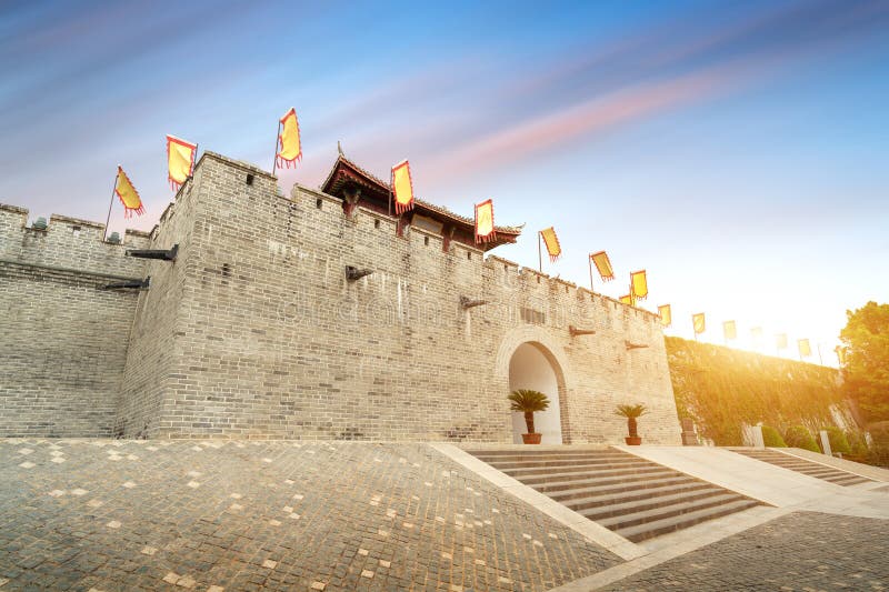 Ancient city gate in china stock image. Image of blue - 279422693