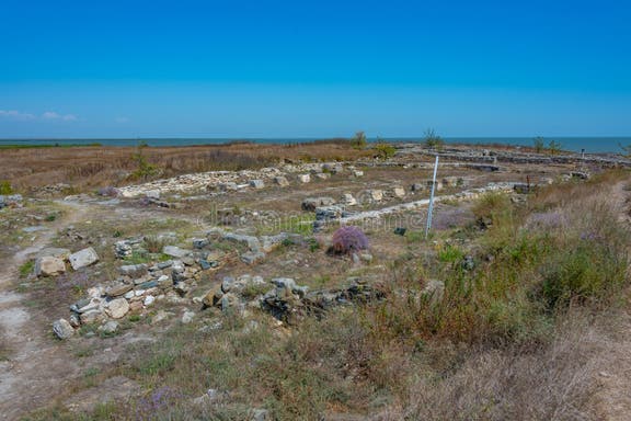 The Ancient City of Histria in Romania Stock Photo - Image of temple ...
