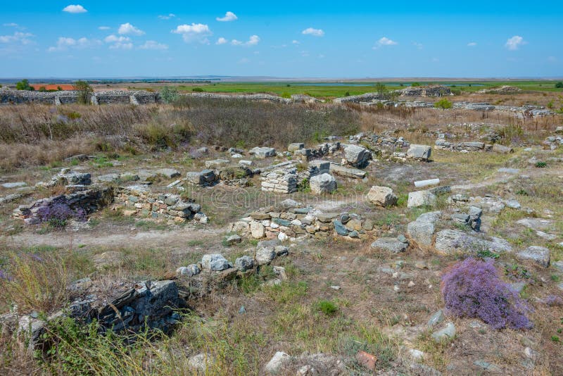 The Ancient City of Histria in Romania Stock Image - Image of column ...
