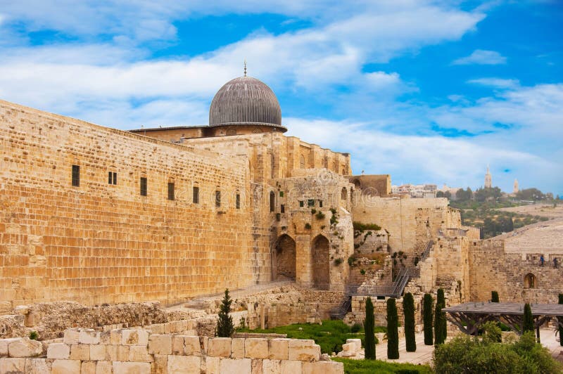 Ancient city of Jerusalem stock image. Image of history - 24862245